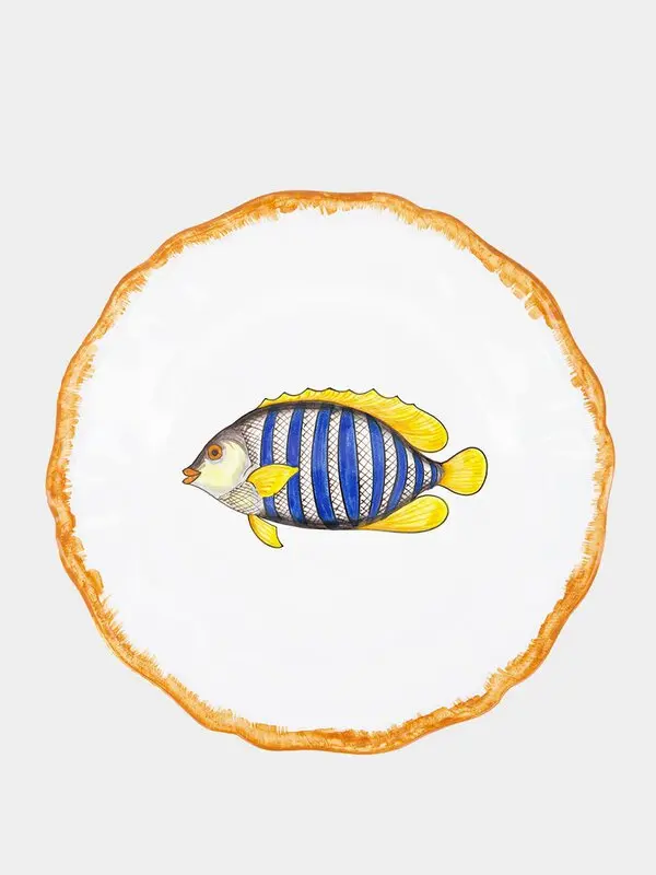 LES-OTTOMANS La Ménagerie D'été Fish Dinner Plate - Multicolour