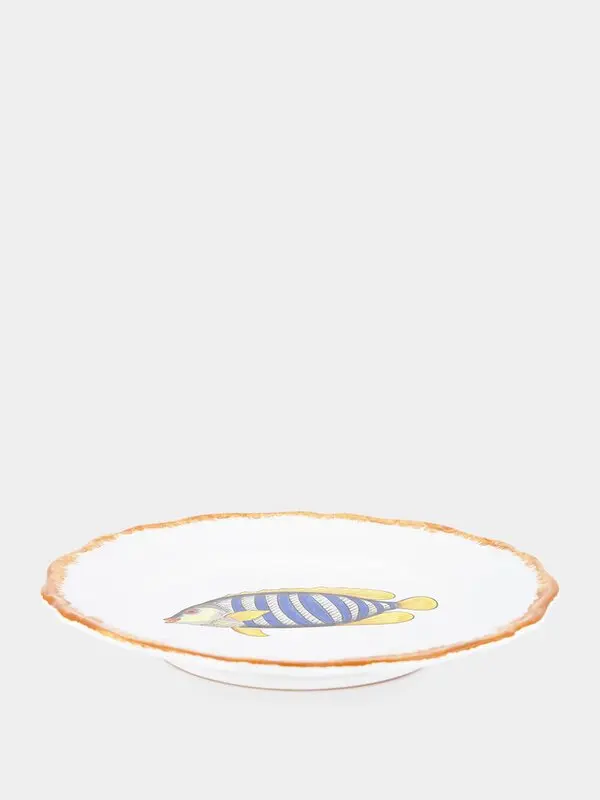 LES-OTTOMANS La Ménagerie D'été Fish Dinner Plate - Multicolour