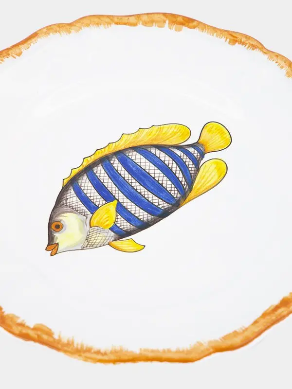 LES-OTTOMANS La Ménagerie D'été Fish Dinner Plate - Multicolour