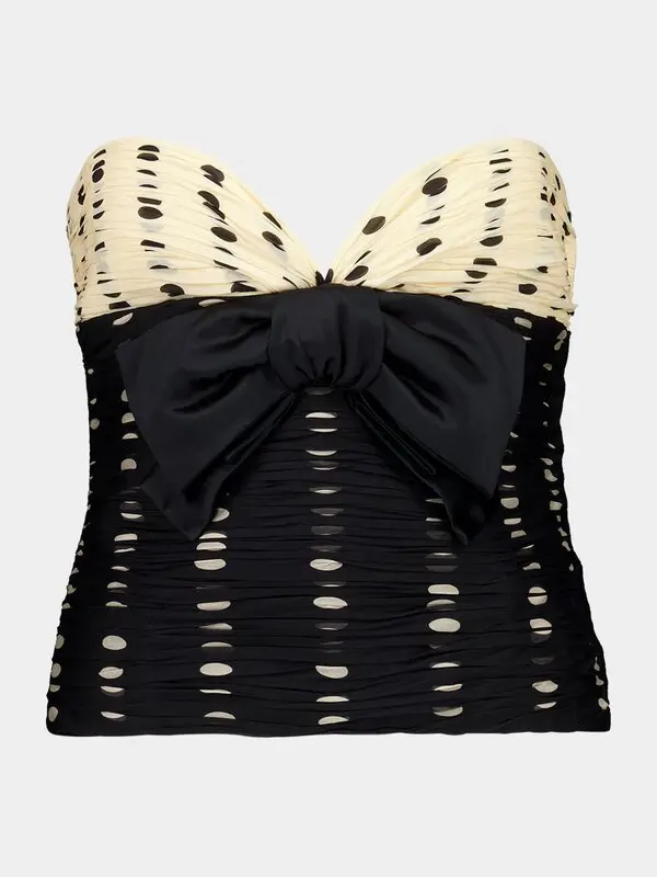 Valentino Garavani Chiffon Polka Dot Draped Top - Multicolour