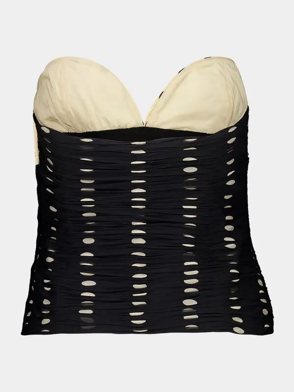 Valentino Garavani Chiffon Polka Dot Draped Top - Multicolour