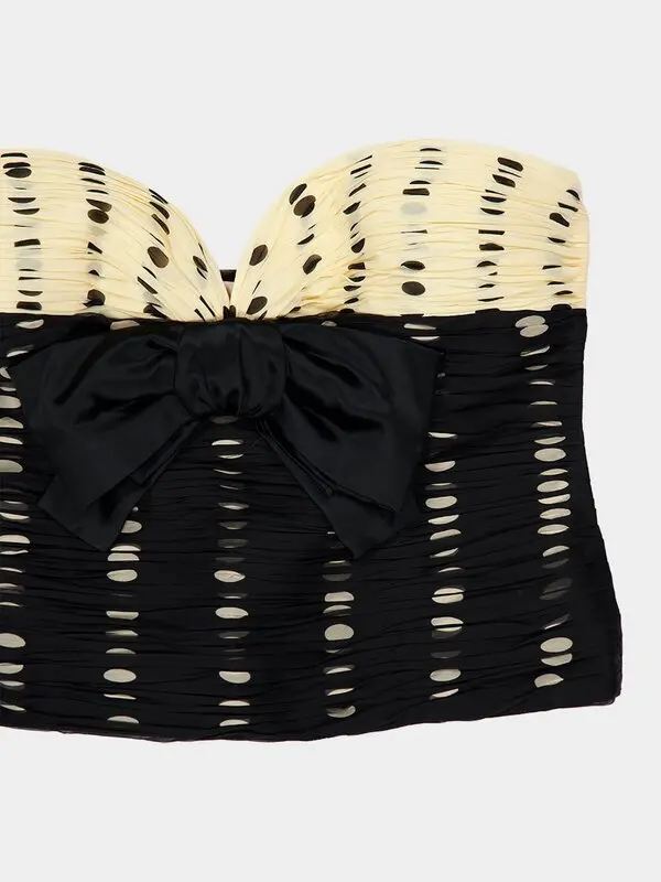 Valentino Garavani Chiffon Polka Dot Draped Top - Multicolour