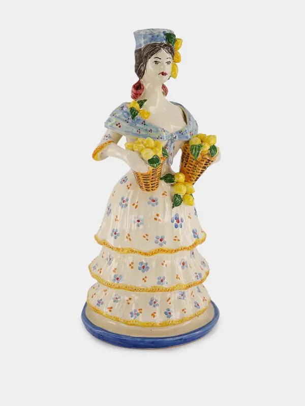 LES-OTTOMANS Lemon Porcelain Candle Holder