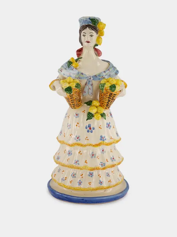 LES-OTTOMANS Lemon Porcelain Candle Holder