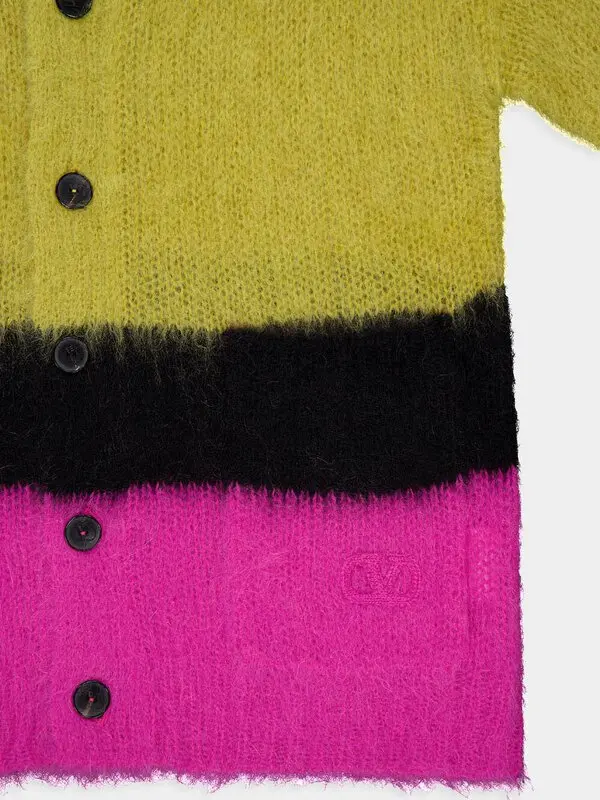 Valentino Garavani Striped Mohair-blend Cardigan