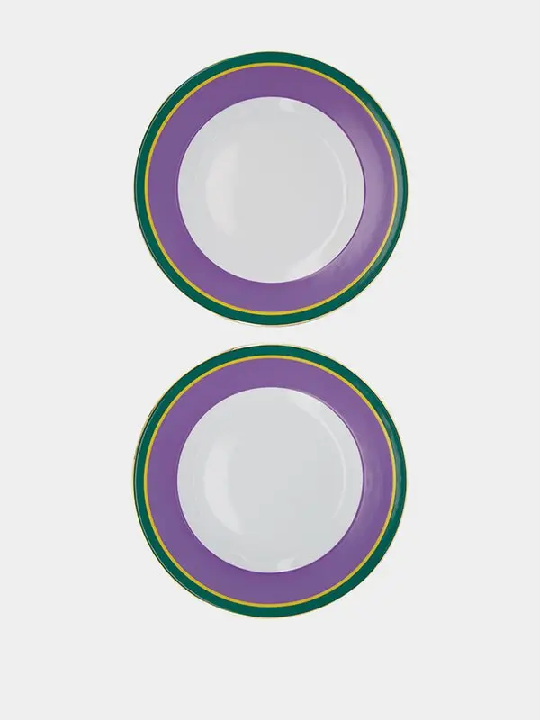 La DoubleJ Rainbow Viola Dinner Plates - Purple