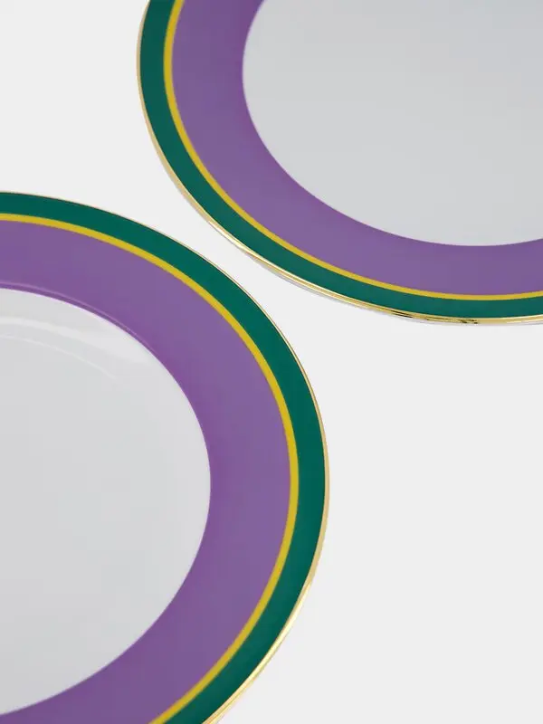 La DoubleJ Rainbow Viola Dinner Plates - Purple