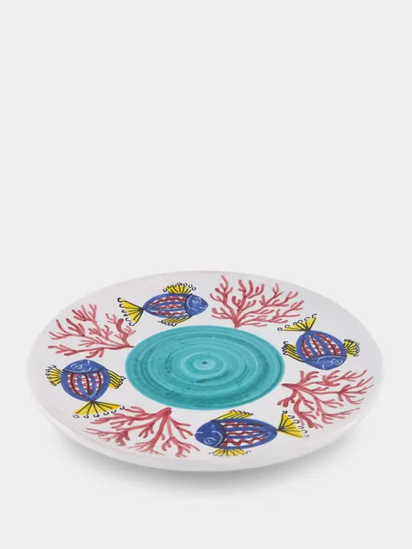 LES-OTTOMANS Handpainted Sicily Dinner Plate - Multicolour