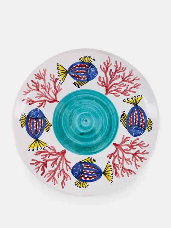 LES-OTTOMANS Handpainted Sicily Dinner Plate - Multicolour