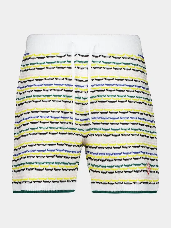 Casablanca Tuck Stitch Patterned Shorts - Multicolour