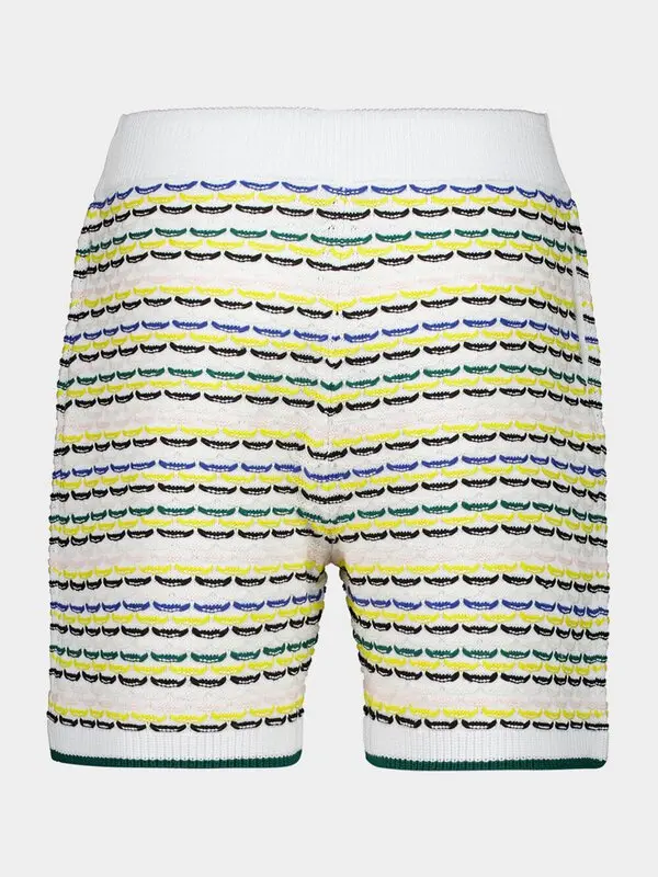 Casablanca Tuck Stitch Patterned Shorts - Multicolour