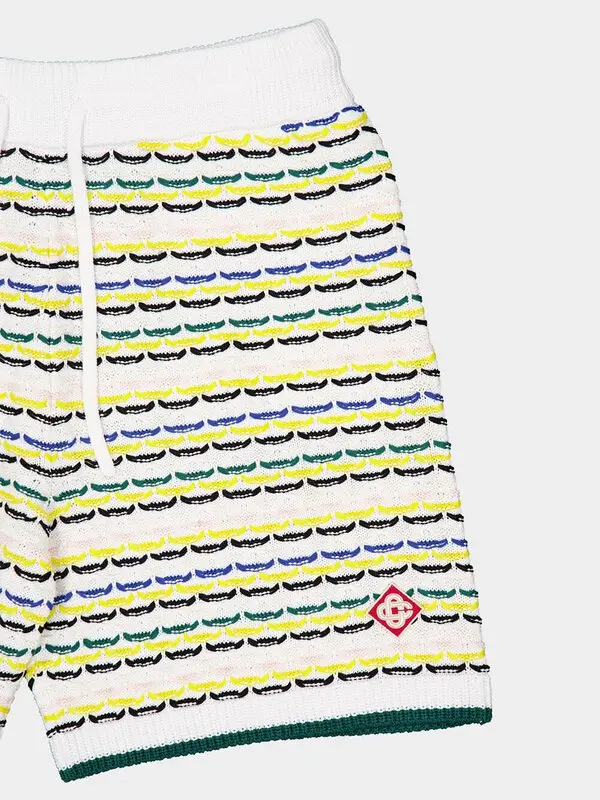 Casablanca Tuck Stitch Patterned Shorts - Multicolour