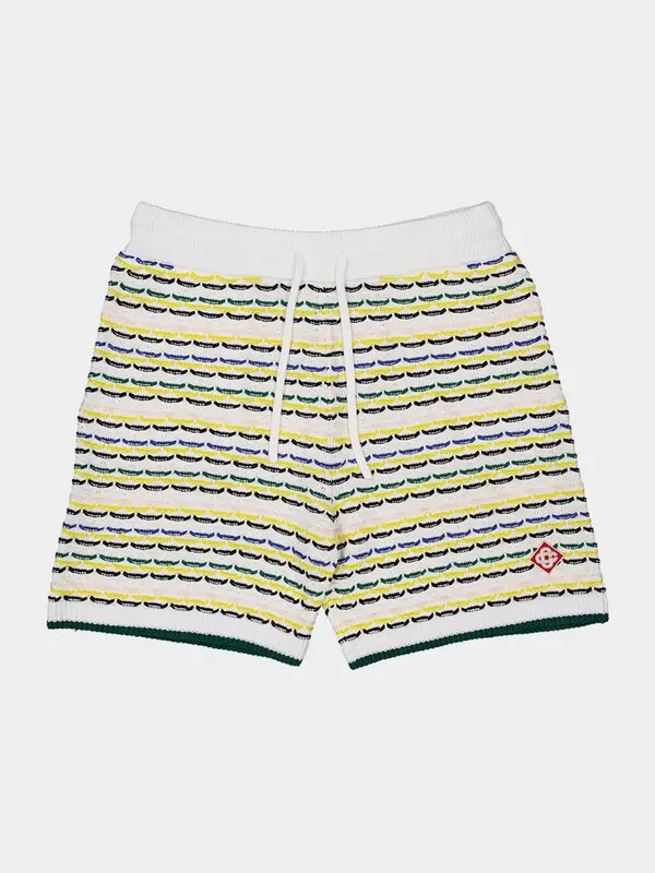Casablanca Tuck Stitch Patterned Shorts - Multicolour