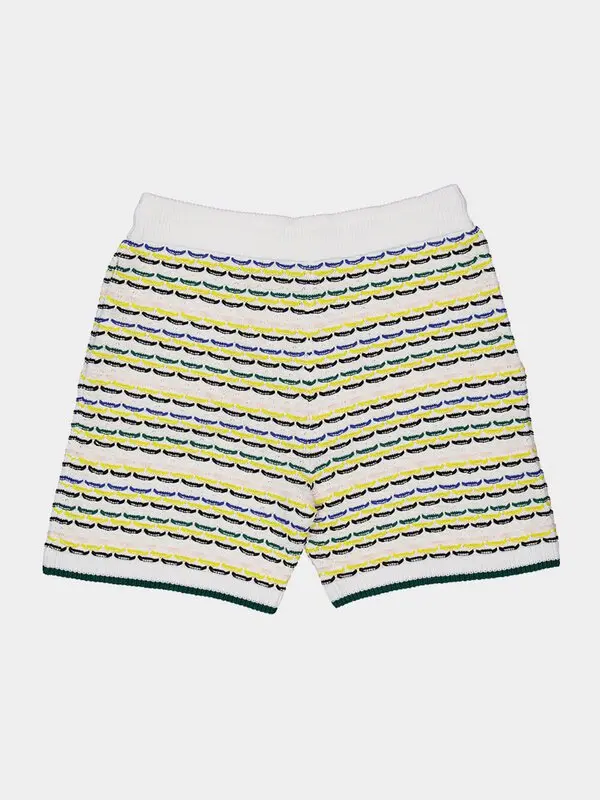 Casablanca Tuck Stitch Patterned Shorts - Multicolour