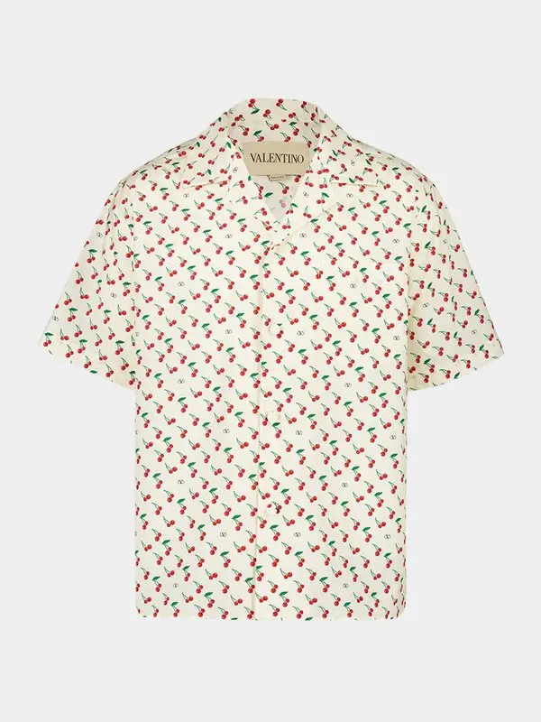 Valentino Garavani Butter Cotton Shirt With Cherryfic Print - Multicolour