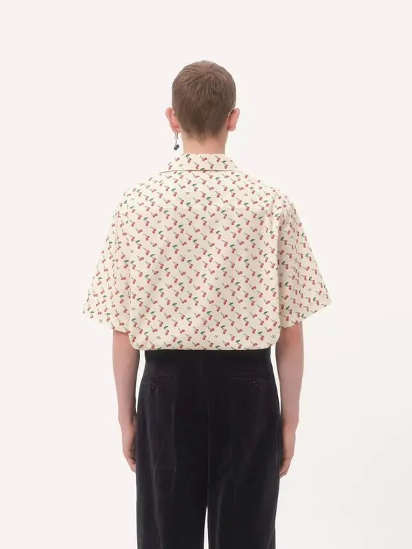 Valentino Garavani Butter Cotton Shirt With Cherryfic Print - Multicolour