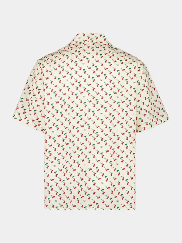 Valentino Garavani Butter Cotton Shirt With Cherryfic Print - Multicolour