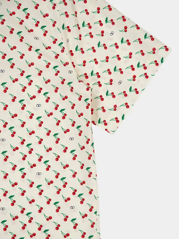 Valentino Garavani Butter Cotton Shirt With Cherryfic Print - Multicolour