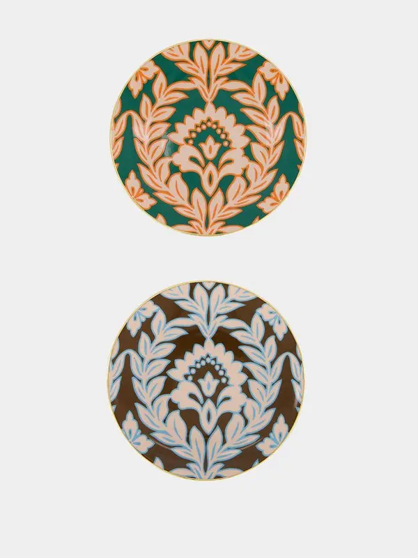 La DoubleJ Set Of 2 Porcelain Side Plates - Multicolour