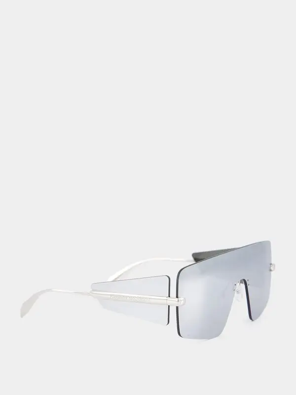 Alexander McQueen Silver Shield Sunglasses - Grey