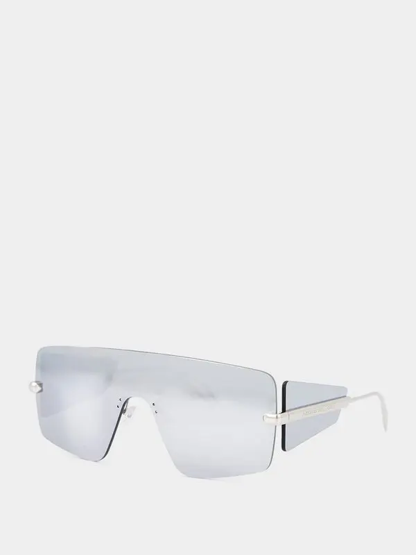 Alexander McQueen Silver Shield Sunglasses - Grey