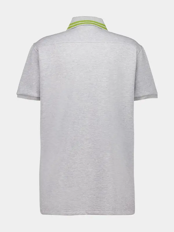 Gucci Mélange Cotton Piquet Polo Top - Grey