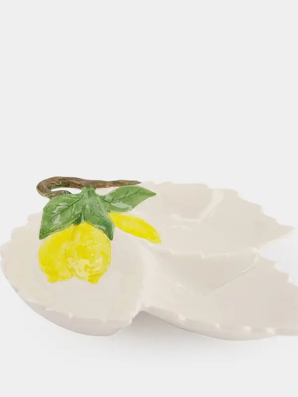 LES-OTTOMANS Lemon Leaf Ceramic Plate