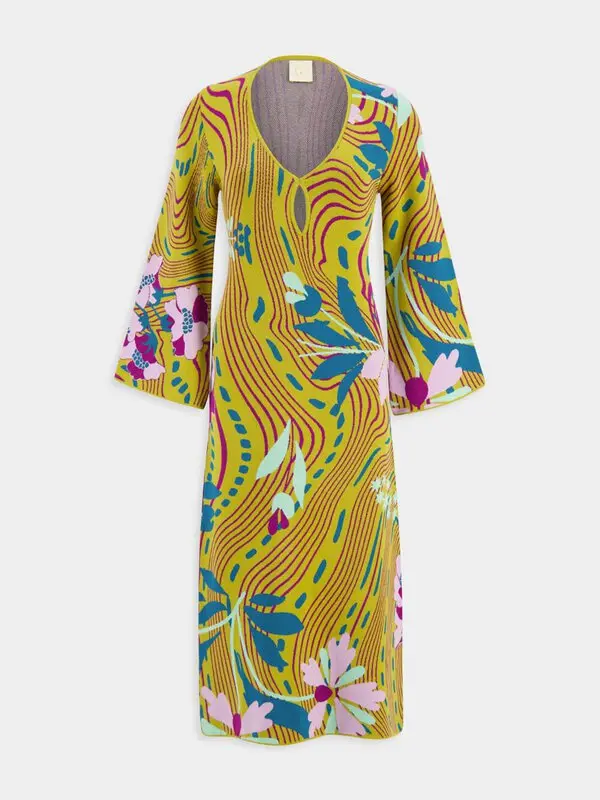 PAULA Varvara Floral Psic Jacquard Dress - Multicolour