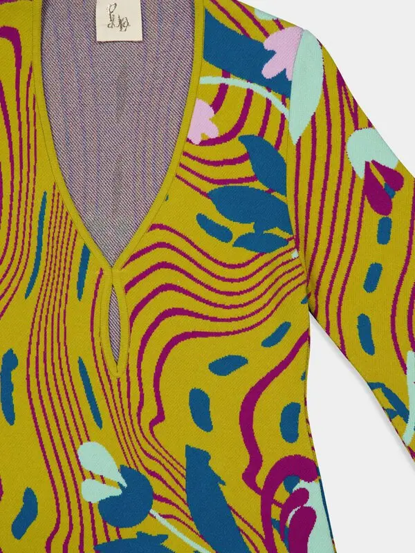 PAULA Varvara Floral Psic Jacquard Dress - Multicolour