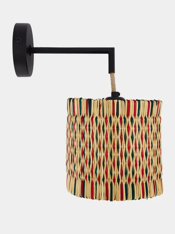 HOUSE OF CAPRICORN Handmade Reed Wall Lamp - Multicolour