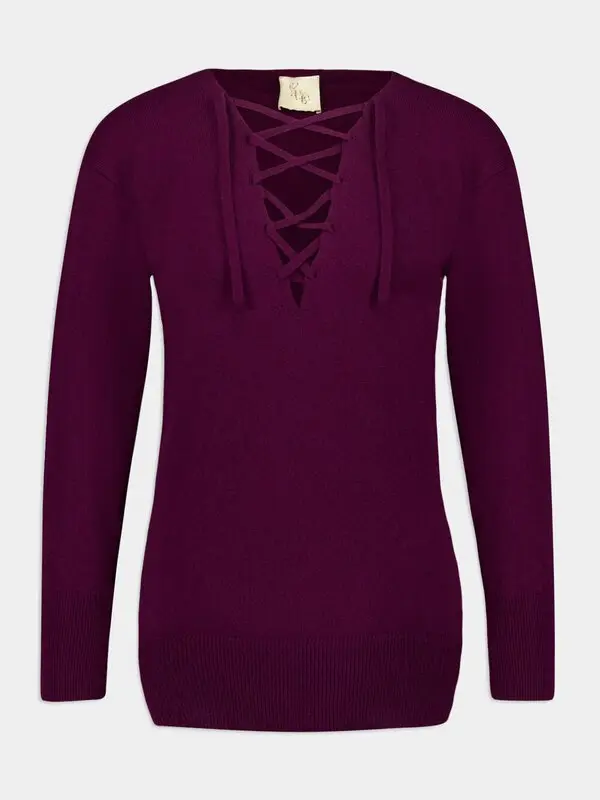 PAULA Lactarius Cashmere Lace-up Jumper