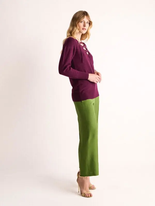PAULA Lactarius Cashmere Lace-up Jumper