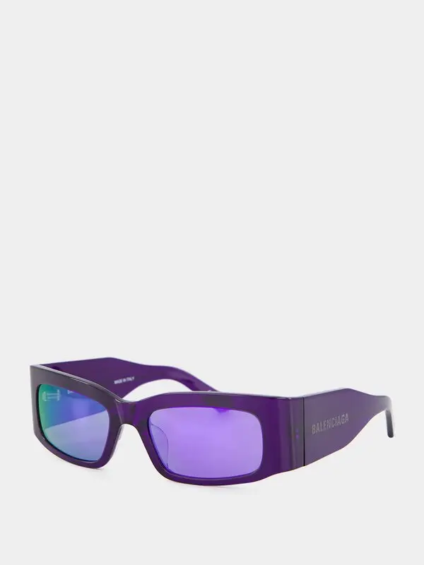 Balenciaga Rectangle Frame Sunglasses - Purple