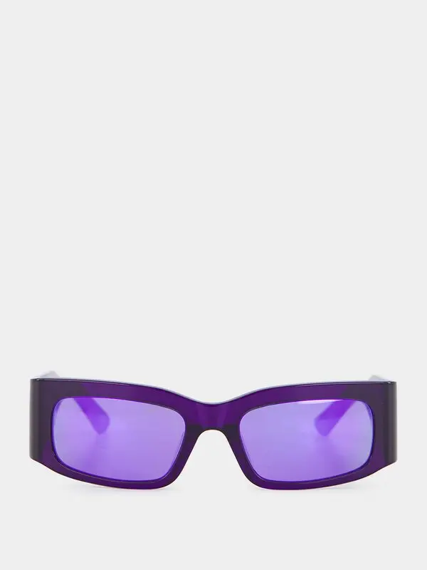 Balenciaga Rectangle Frame Sunglasses - Purple