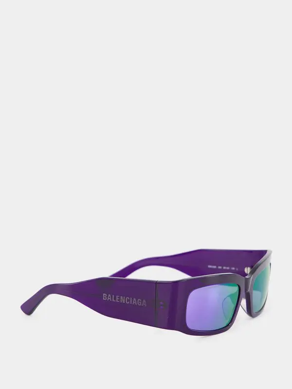 Balenciaga Rectangle Frame Sunglasses - Purple