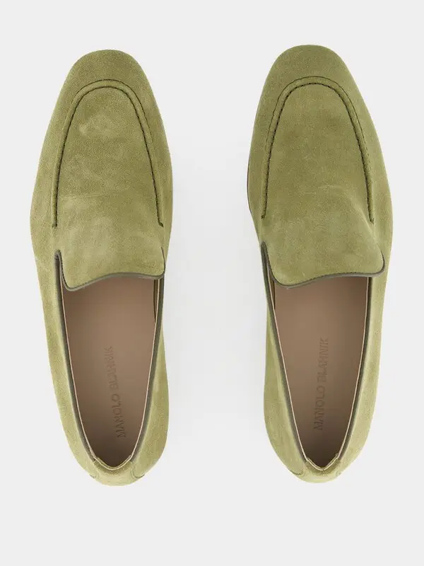 Manolo Blahnik Truro Suede Loafers - Grey