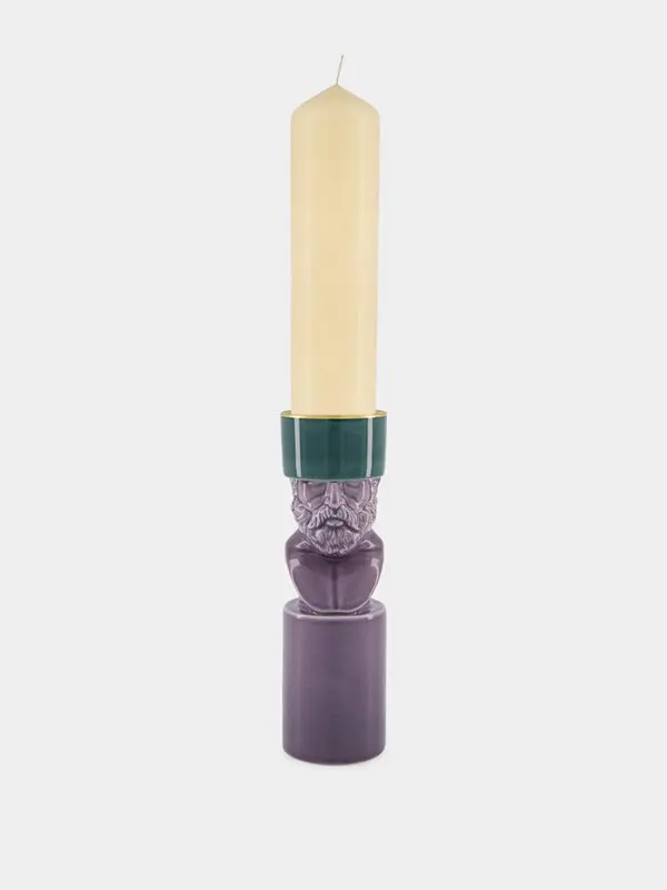 GINORI 1735 Il Letterato Lavander Candle Holder - Purple