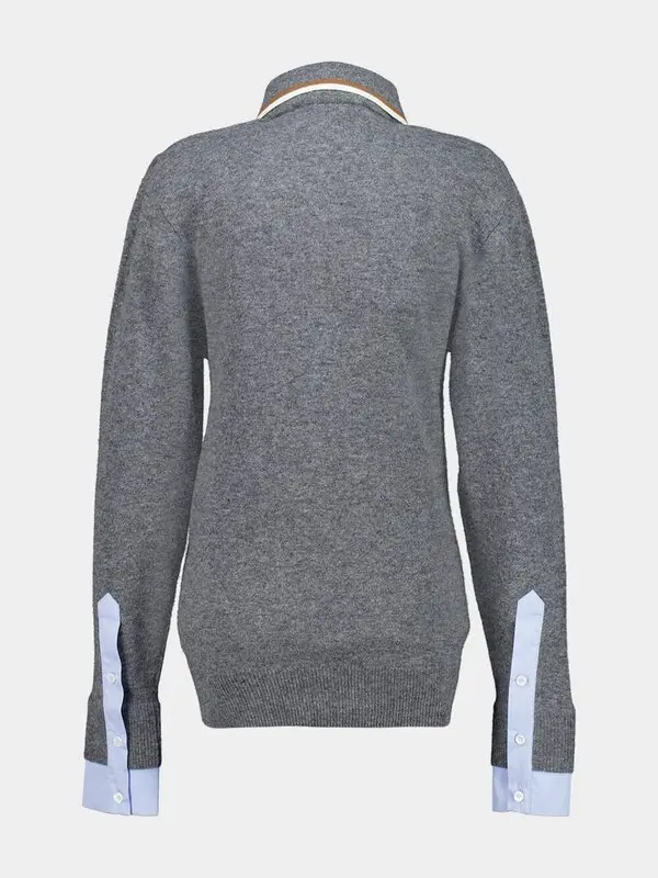 Stella McCartney Mélange Wool-cotton Polo
