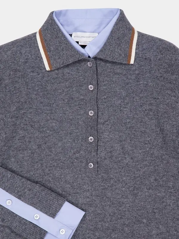 Stella McCartney Mélange Wool-cotton Polo