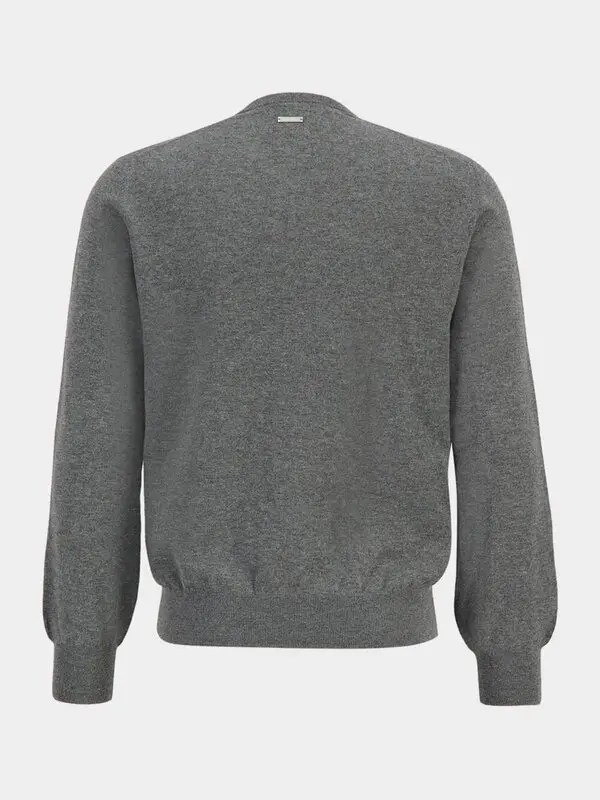 FERRAGAMO V-neck Virgin Wool Sweater - Grey