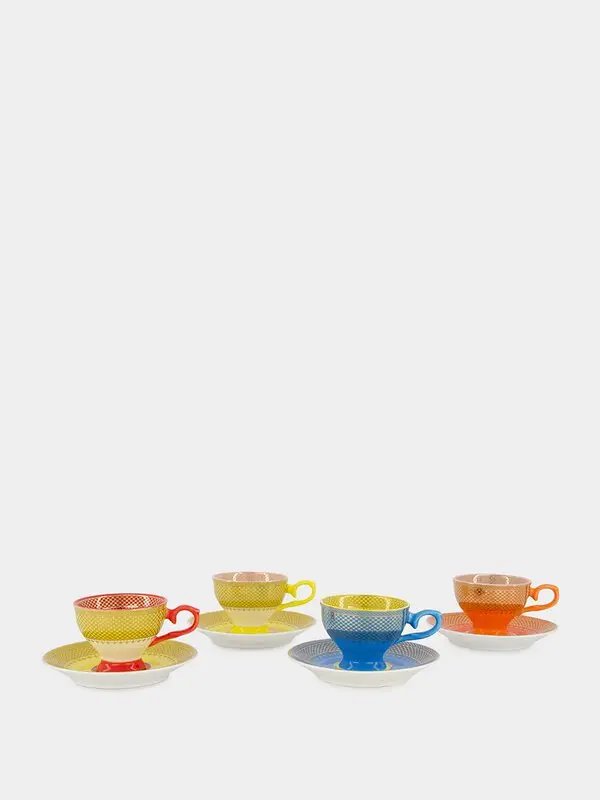 POLSPOTTEN Grandma Coffee Cup Set Of 4 - Multicolour