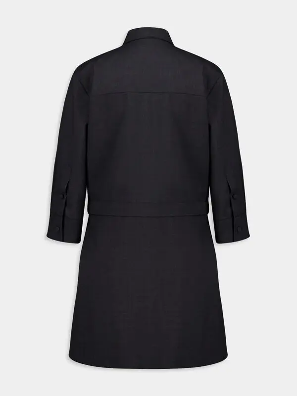 Gucci Wool Mini Dress With Horsebit Detail