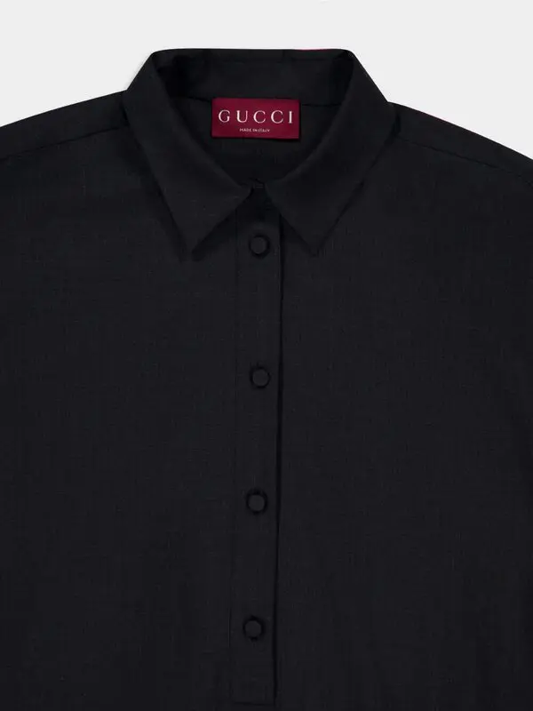 Gucci Wool Mini Dress With Horsebit Detail