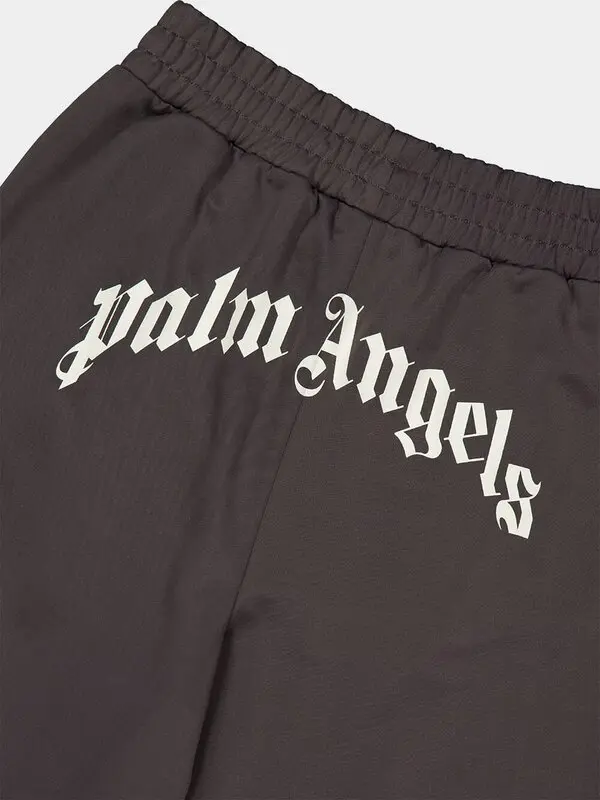 Palm Angels Track Shorts With Back Logo - Grey