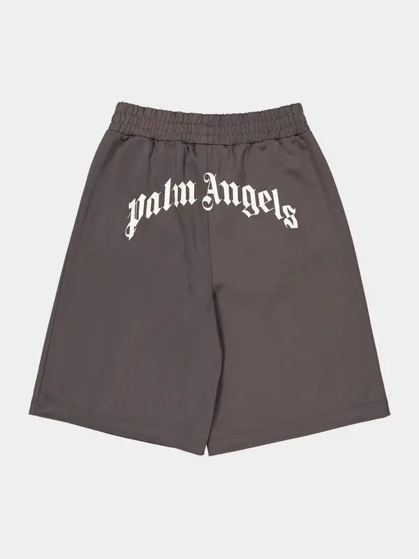 Palm Angels Track Shorts With Back Logo - Grey