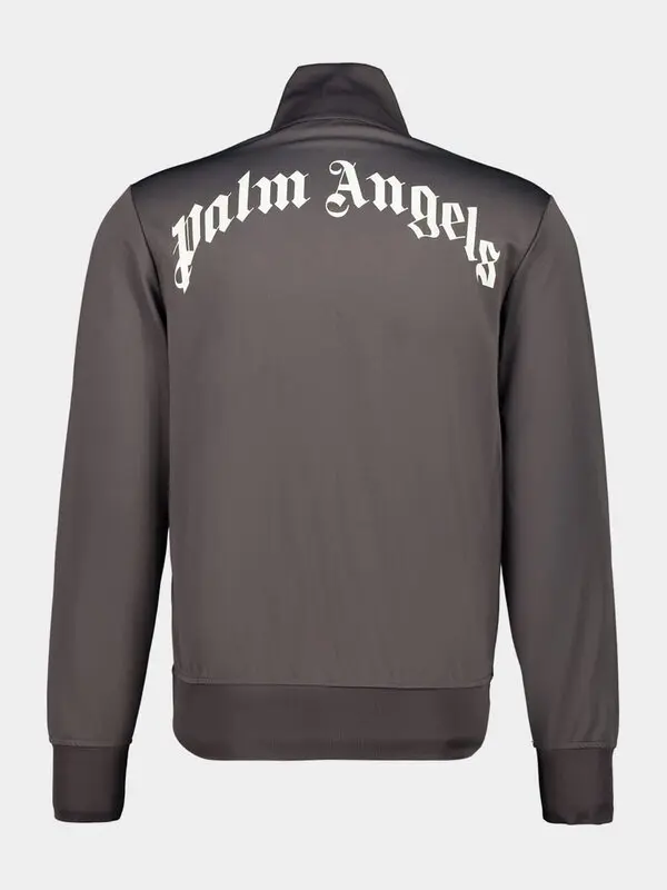 Palm Angels Track Jacket With Back Curved Logo - Grey