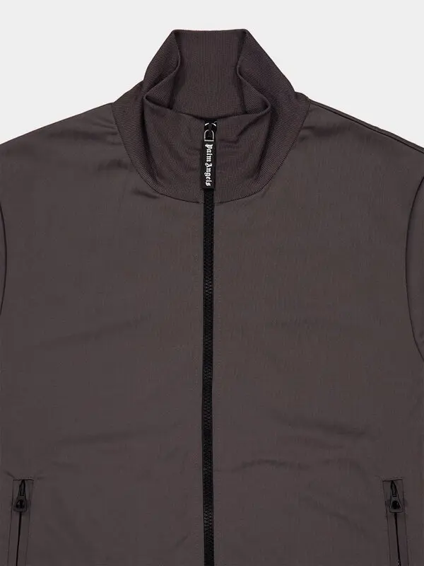 Palm Angels Track Jacket With Back Curved Logo - Grey