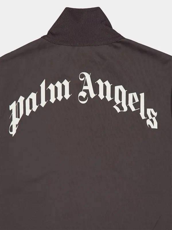 Palm Angels Track Jacket With Back Curved Logo - Grey