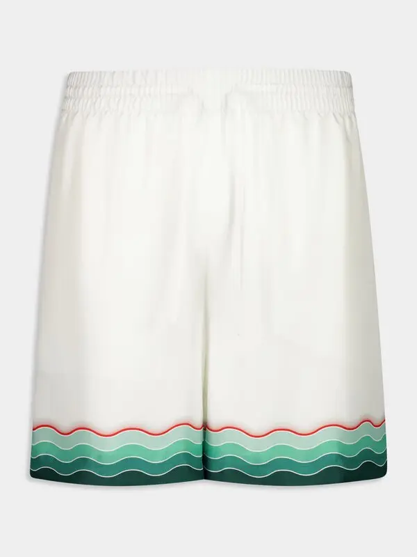 Casablanca Montagne Ondulée Silk Shorts - Multicolour