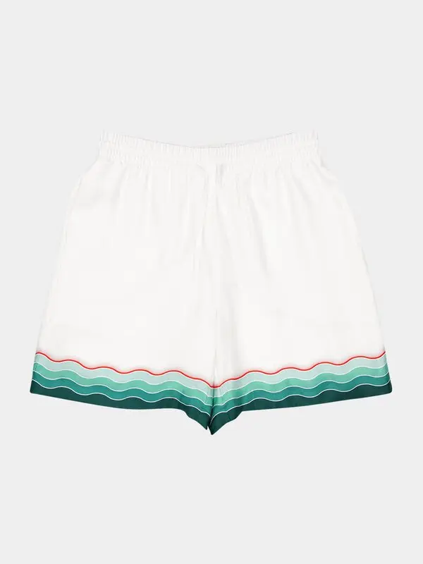 Casablanca Montagne Ondulée Silk Shorts - Multicolour